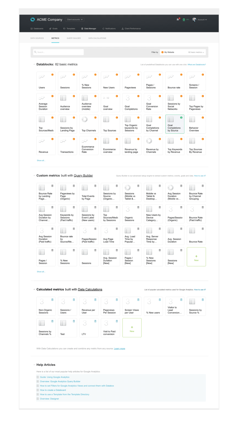 New in Databox: Instantly Visualize 3,000+ Metrics from 65+ Data Sources | Databox