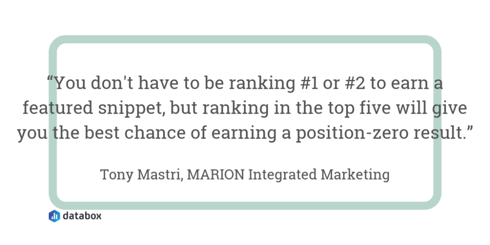 15 Featured Snippet Optimization Tips for Getting More Position Zero Results | Databox