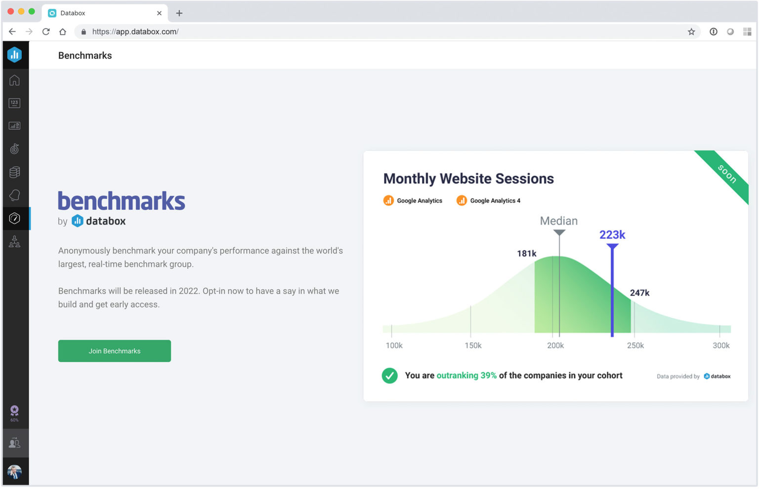 Opt-in Now to Databox’s Benchmark Feature to Get Free Access | Databox